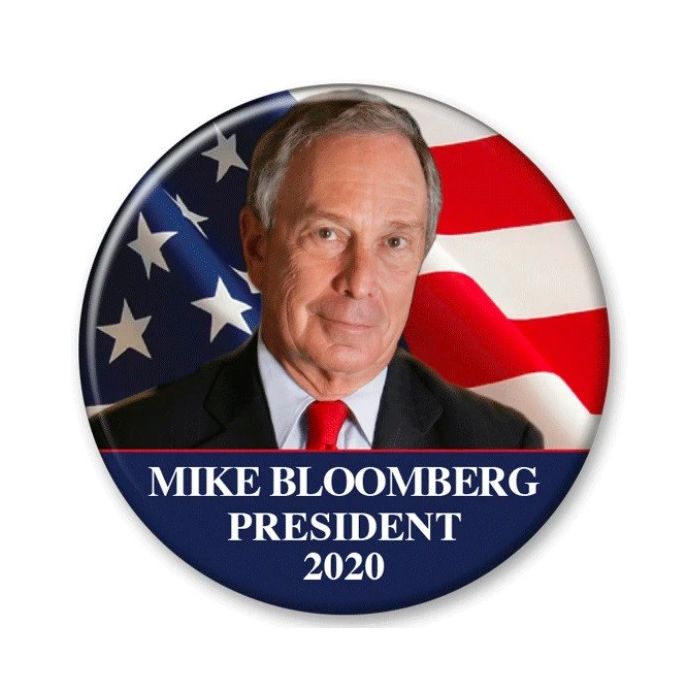 Michael Bloomberg for President 2020 Campaign Button Pin