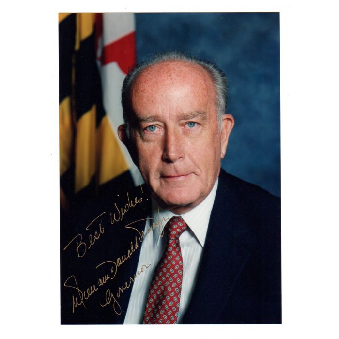 William Schaelfer Governor of Maryland Signed Photograph