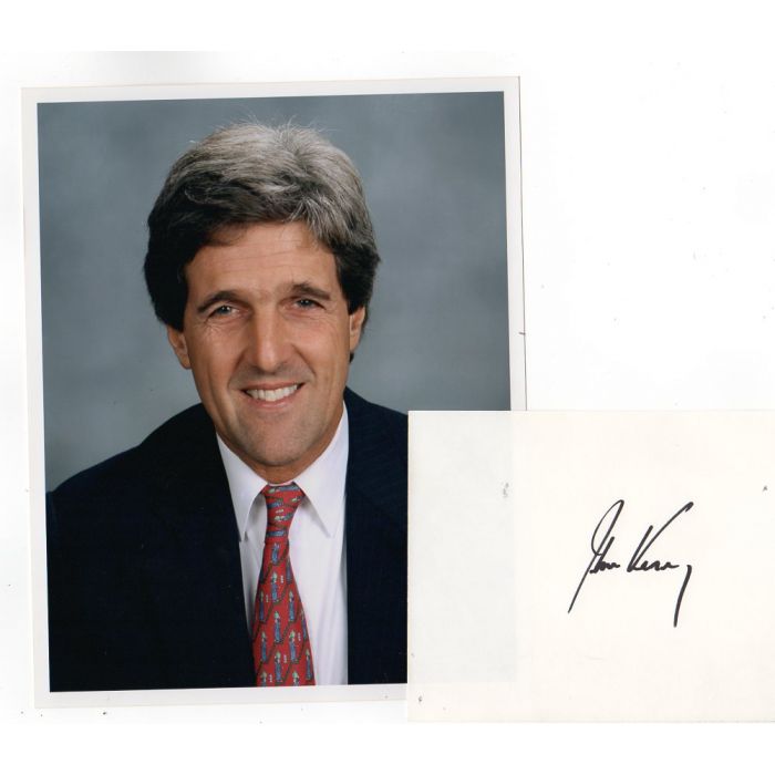 Original In-Person Signed Card by Republican John Kerry