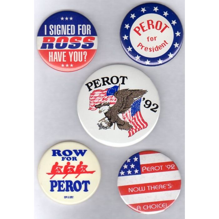 Ross Perot Campaign Button Set