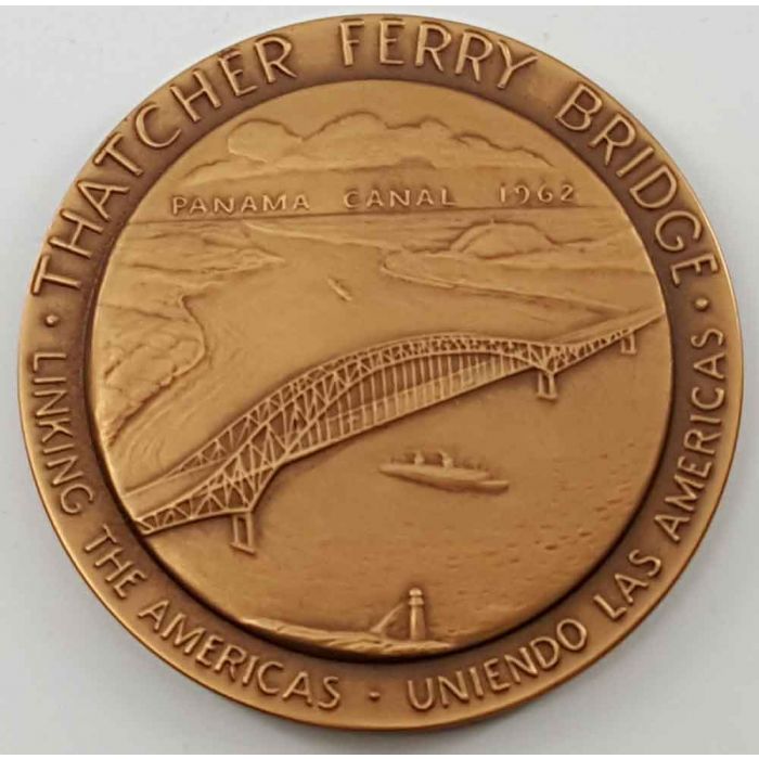 Panama Canal Thatcher Ferry Bridge Medallic Art Medal