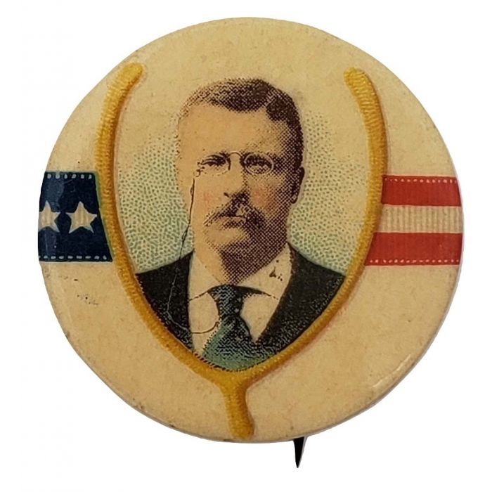 1904 Theodore Teddy Roosevelt Wishbone Button