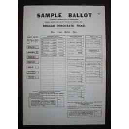 1952 Sample Ballot Poster