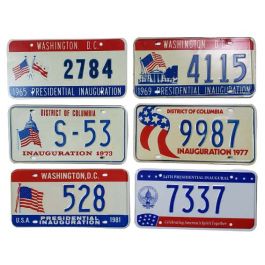 Set of 6 Different Official Inauguration License Plates